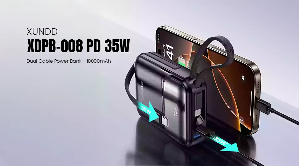 XUNDD XDPB-W008 PD 35W 10000mAh Dual Cable Power Bank Price in Bangladesh